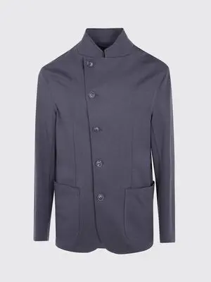 Emporio Armani Collared Button Detailed Jacket - Grey