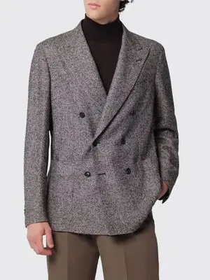Tagliatore Double-breasted Blazer In A Wool And Silk Blend With Peak Lapels - Brown