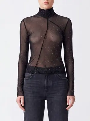 Liu Jo Embellished Mesh Turtleneck