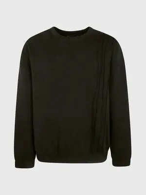 Emporio Armani Relaxed Fit Cotton Crewneck Sweatshirt With Dropped Shoulders