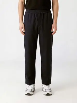 Emporio Armani Cotton Blend Jogging Trousers With Elasticated Waist - Black