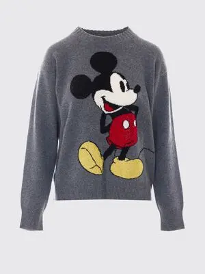 Liu Jo Money Mouse Wool Jumper With Disney Print And Rhinestone Logo