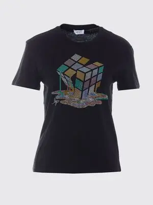 Liu Jo Slim Cotton T-shirt With Embroidery And Rhinestone Applications