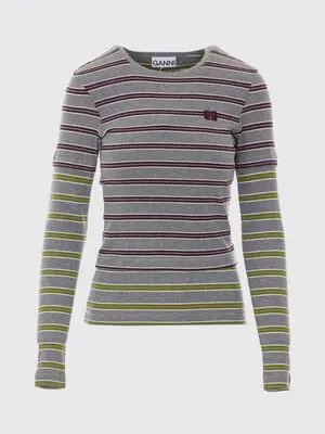 GANNI Striped Long Sleeve Pullover