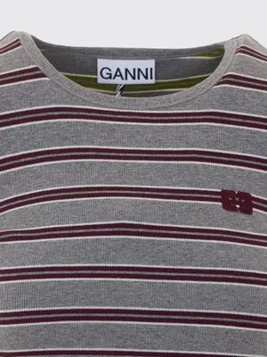 GANNI Striped Long Sleeve Pullover