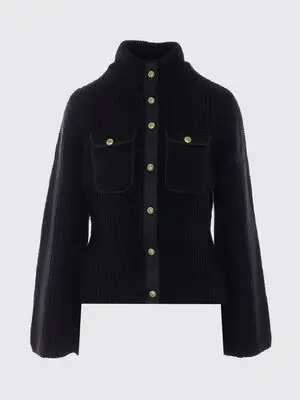 Pinko Ribbed Knit Mock Neck Sweater With Pocket Details
