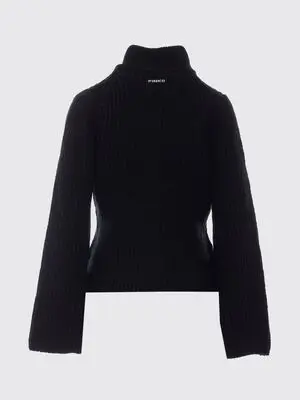 Pinko Ribbed Knit Mock Neck Sweater With Pocket Details