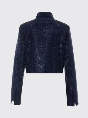 Pinko Single-breasted Short Jacket In Viscose With Crystal Embroidery