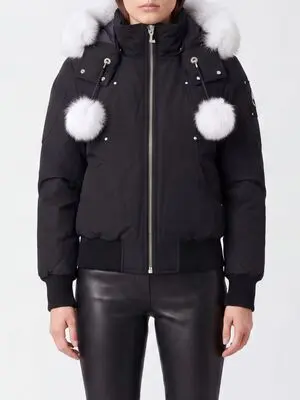 Moose Knuckles Bomber Jacket With Fur Trim - Black