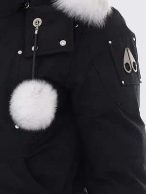 Moose Knuckles Bomber Jacket With Fur Trim - Black