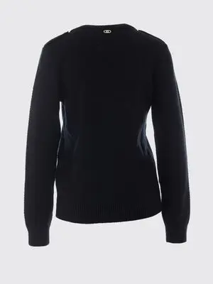 Liu Jo Viscose Blend Jumper With Back Monogram And Buttons