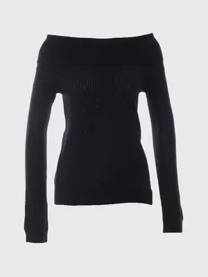 Liu Jo Slim Ribbed Virgin Wool Jumper With Boat Neck