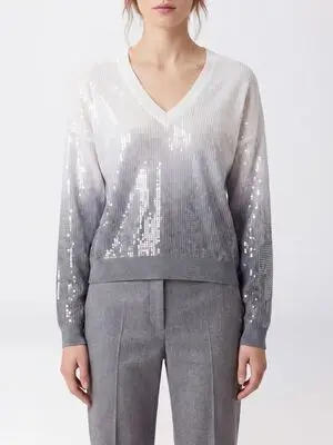 Liu Jo Sequined V-neck Sweater - Grey
