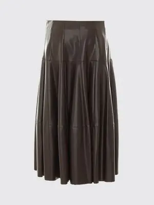 Liu Jo Leather Midi Skirt - Brown