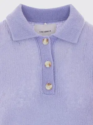 LISA YANG Knitted Polo Shirt - Lilac