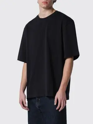 Studio Nicholson Relaxed Fit Cotton Crewneck T-shirt With Back Logo - Black