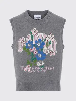 GANNI Floral Knit Vest