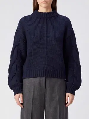 LISA YANG Chunky Knit Sweater With Balloon Sleeves - Blue