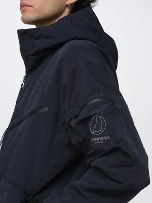 MURPHY&NYE Hooded Nylon Windbreaker Jacket With A Relaxed Fit - Black