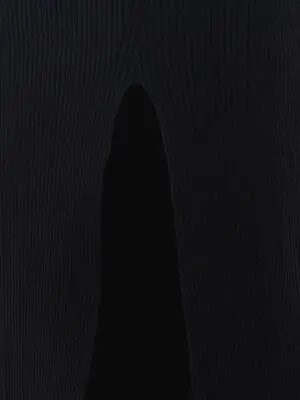 Elisabetta Franchi Ribbed Knit Midi Dress With Slit