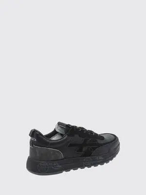 Premiata Nous Calf Leather Lace-up Sneakers With Serrated Sole