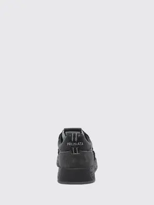 Premiata Nous Calf Leather Lace-up Sneakers With Serrated Sole