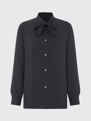 A.p.c. Striped Button-up Shirt With Pussy Bow
