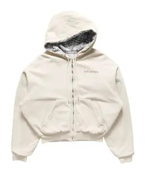 Acne Studios Acne Studios Fleece Hoodie With Logo Cobblestone Beige