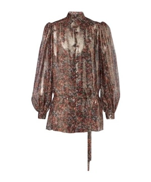Valentino Garavani Floral Silk-blend Lamé Blouse