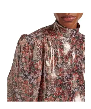 Valentino Garavani Floral Silk-blend Lamé Blouse