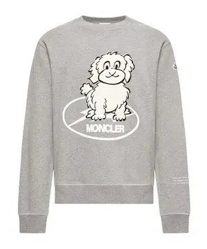 Moncler X Fragment Dog Print Cotton Sweatshirt - Grey
