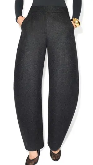 Alaïa Round Light Wool Pants - Anthracite