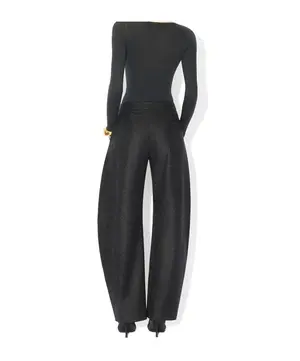 Alaïa Round Light Wool Pants - Anthracite