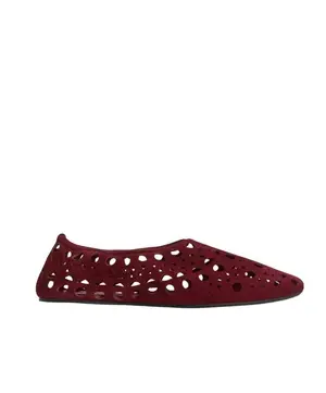 Alaïa Vienne Suede Calfskin Slippers - Cherry