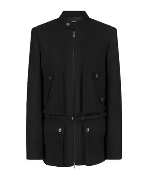 Dries Van Noten Long Sleeve Zip-up Jacket With Stand Collar