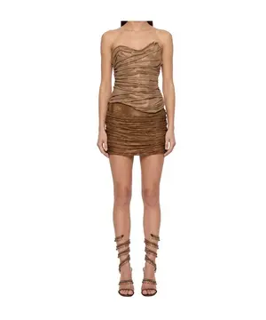 Giuseppe Di Morabito Embellished Ruched Mini Skirt - Gold