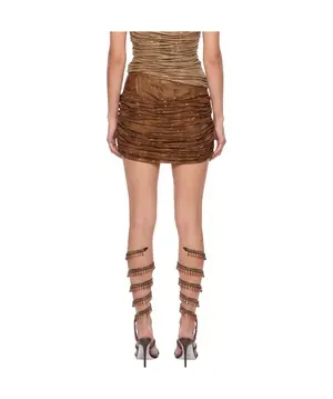 Giuseppe Di Morabito Embellished Ruched Mini Skirt - Gold