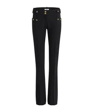 Balmain Pleated Wool Gabardine Trousers