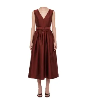 Roland Mouret Tie-front V-neck Midi Dress