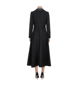 Roland Mouret Boucle Coat With Floral Brooch