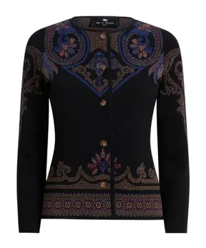 Etro Jacquard Cardigan With Foliage Motif