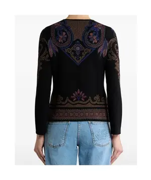 Etro Jacquard Cardigan With Foliage Motif