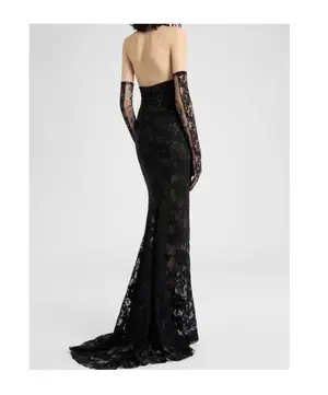 Ermanno Scervino Chantilly Lace Mermaid Gown With Tonal Crystals