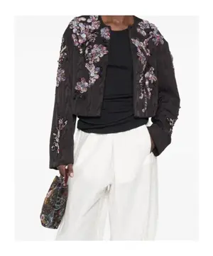 Dries Van Noten Embroidered Moiré Jacket