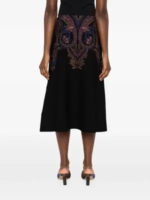 Etro Paisley-pattern A-line Midi Skirt