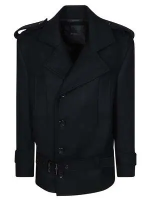 Pinko Double-breasted Caban Coat - Nero