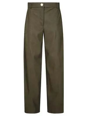 Pinko Barolo Sculpted Effect Trousers - Verde