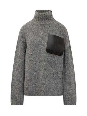 JW Anderson Knit Pullover With Pocket - Grey