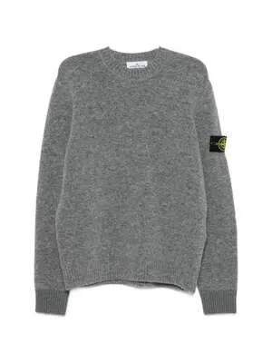 Stone Island Ribbed Neck Pullover - Grigio