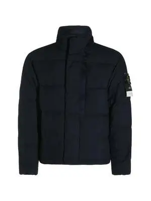 Stone Island Zip-front Jacket With Button Closure - Blu